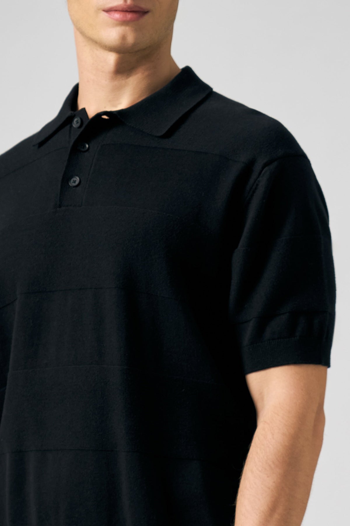 Flat Knit Wide Striped Polo – Memo