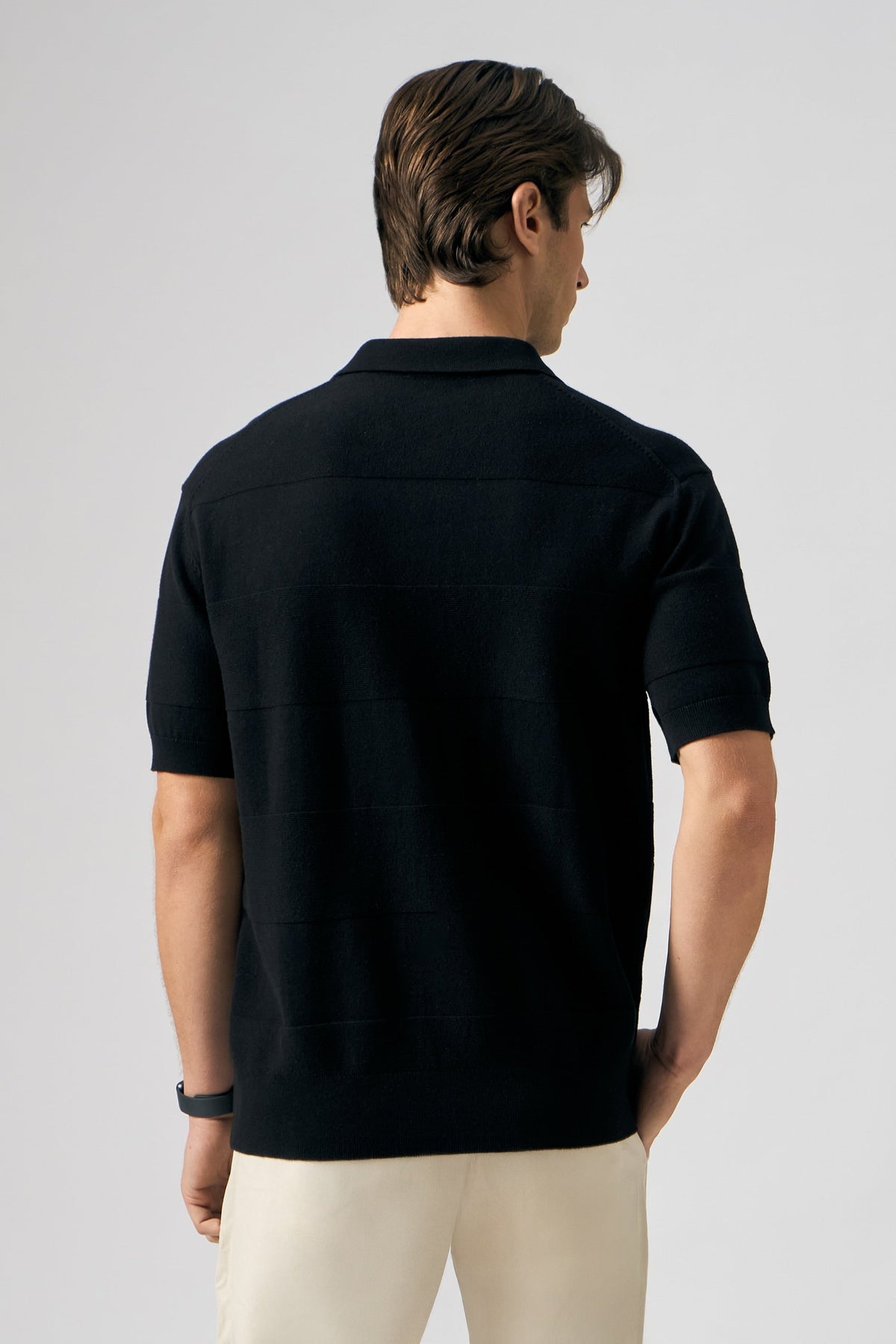 Flat Knit Wide Striped Polo – Memo